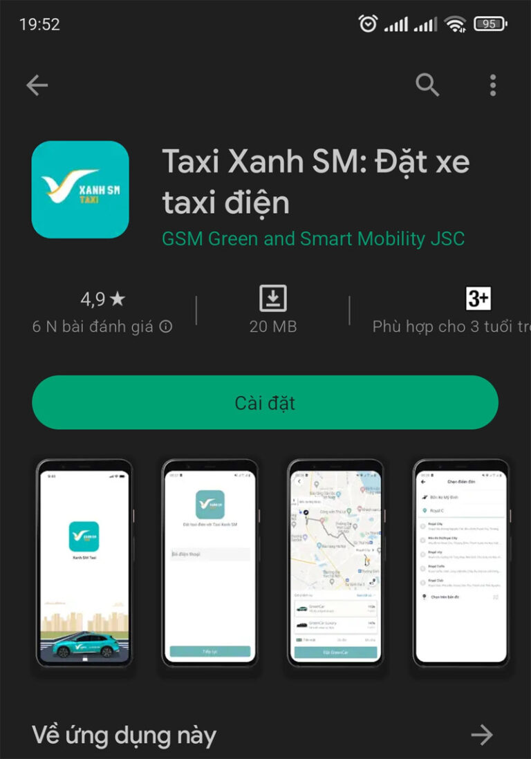 Hướng dẫn đặt xe taxi điện VinFast - Taxi Xanh SM kèm giá cước