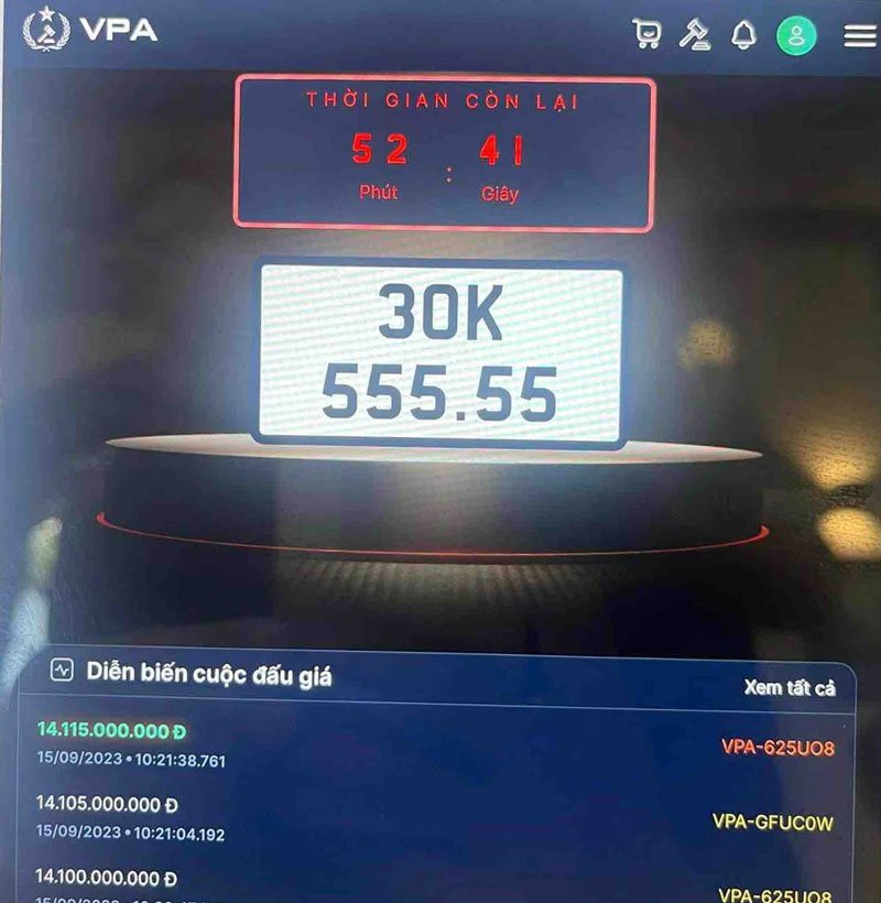 Biển số 51K-888.88 đấu giá hơn 32 tỷ đồng; Biển số 30K-555.55 được “thanh niên” Phú Thọ chốt 14 ...